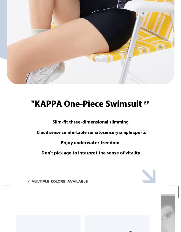 Kappa One Piece ชุดว่ายน้ําสุภาพสตรีสไตล์ 2025 สไตล์ใหม่คลาสสิกสีดํา ...