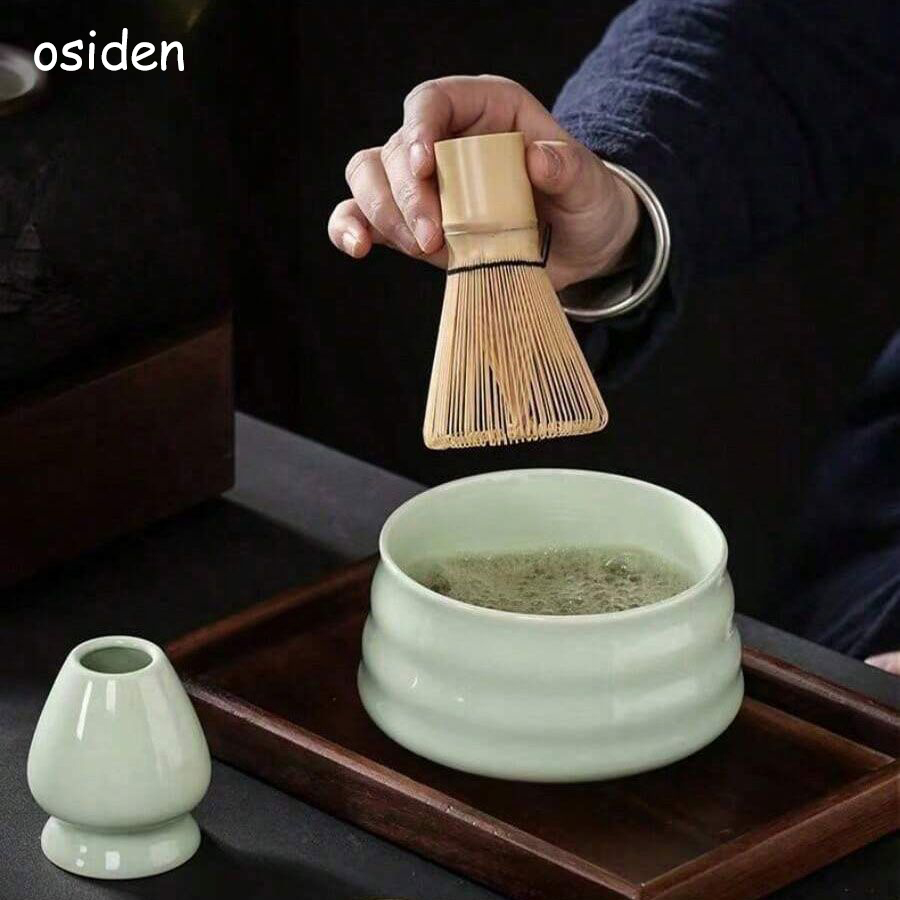 osiden ชุดชามมัทฉะ (4ชิ้น) Chawan ถ้วยชงมัทฉะ ถ้วยชงชาเขียว แปรงชงชา ...