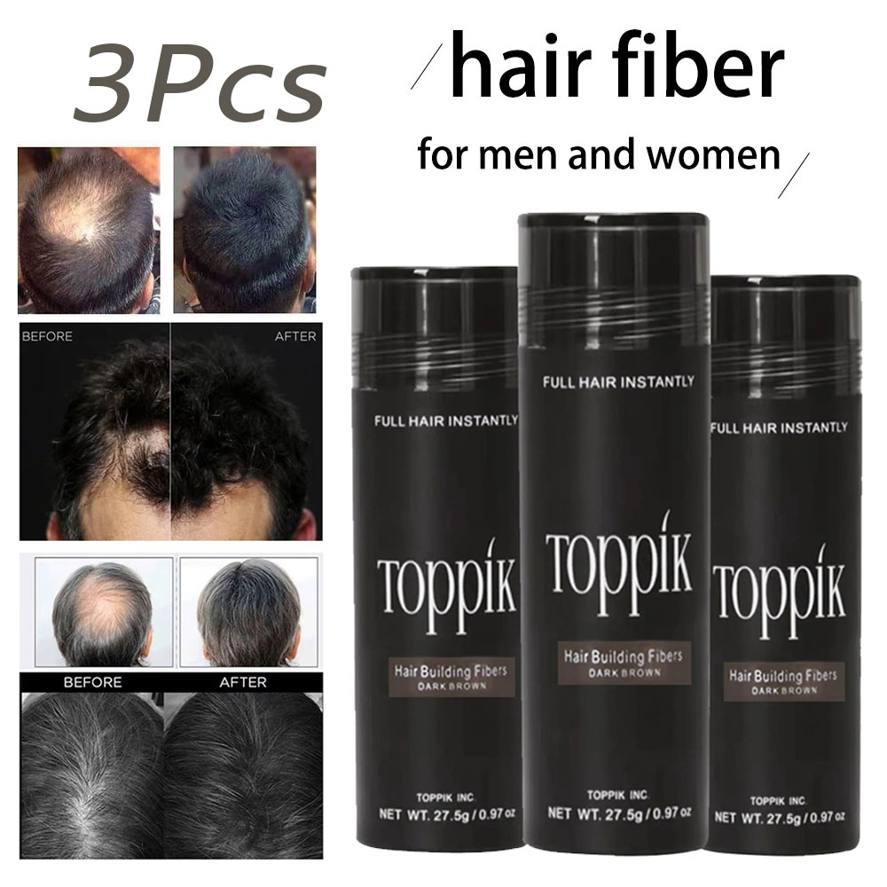 5pcs ผงไฟเบอร์เพิ่มผมหนา Toppik Hair Fibers Powder กันน้ําเหงื่อหนาผม Building Fiber ผมร่วงสีขาว ...
