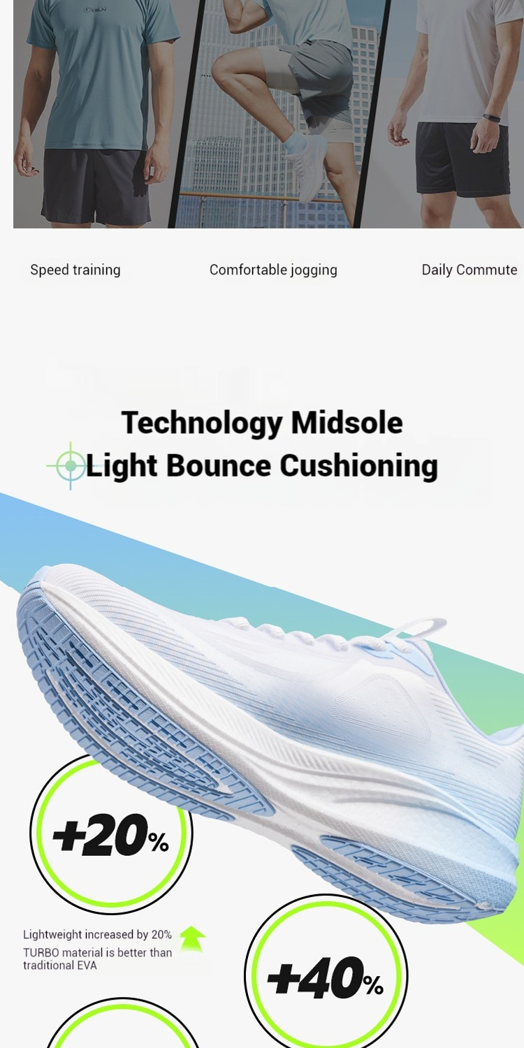 Qiaodan Speed Lite Man รองเท้าวิ่งกีฬาตาข่าย Rebound Shock Absorbent ...