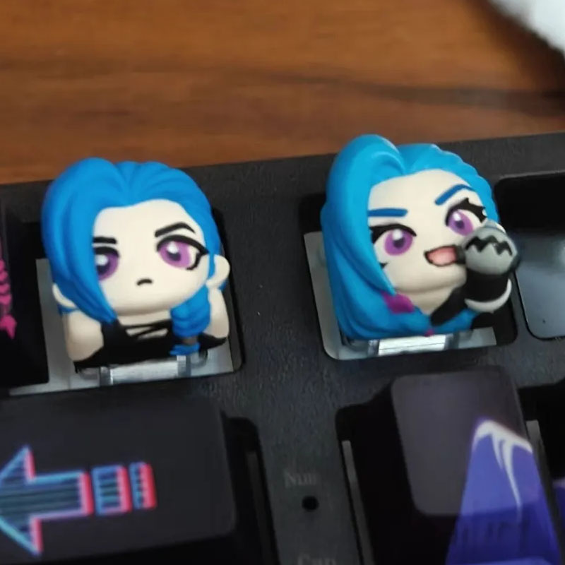 Lol Jinx Keycap น่ารักการ์ตูน 3D สร้างสรรค์น่ารัก MX สวิทช์คีย์บอร์ด ...