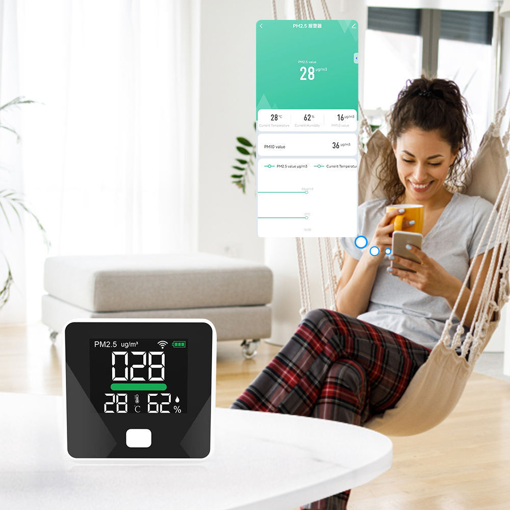 Mijia DM103B เครื่องวัดคุณภาพอากาศ Tuya WiFi PM2.5 เครื่องตรวจจับแบบพกพา เซนเซอร์ดิจิตอลตรวจวัด ...
