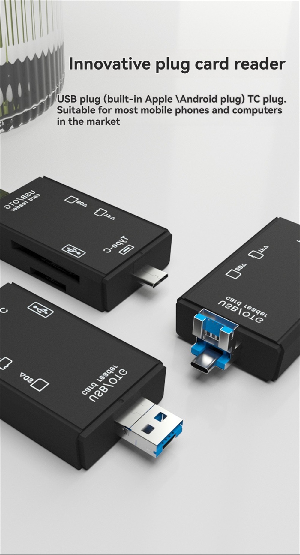 Twitch 7 in 1 Multi-functional Card Reader อะแดปเตอร์กล่องเก็บสําหรับ SD Micro SD TF ซิมการ์ด ...