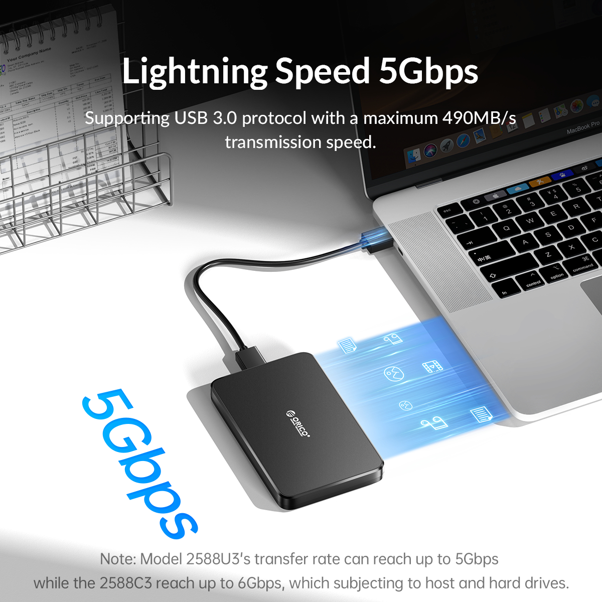 Orico HDD Case 2.5 นิ้ว SATA ถึง USB3.0 5Gbps / USB-C 6Gbps ภายนอก HDD Enclosure สําหรับ SSD ...
