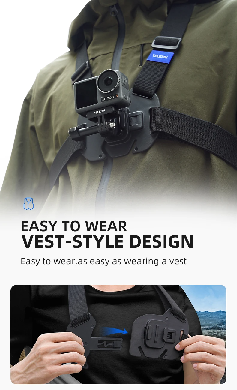 TELESIN New Vest Chest Strap for Action Cameras phone tripod รุ่นใหม่ ...