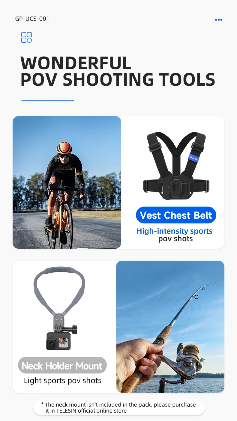 TELESIN New Vest Chest Strap for Action Cameras phone tripod รุ่นใหม่ ...