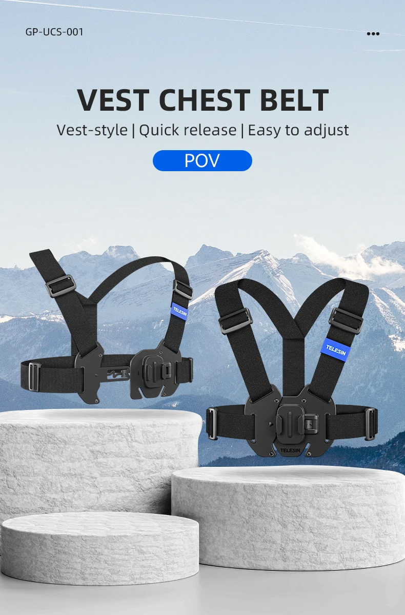 TELESIN New Vest Chest Strap for Action Cameras phone tripod รุ่นใหม่ ...