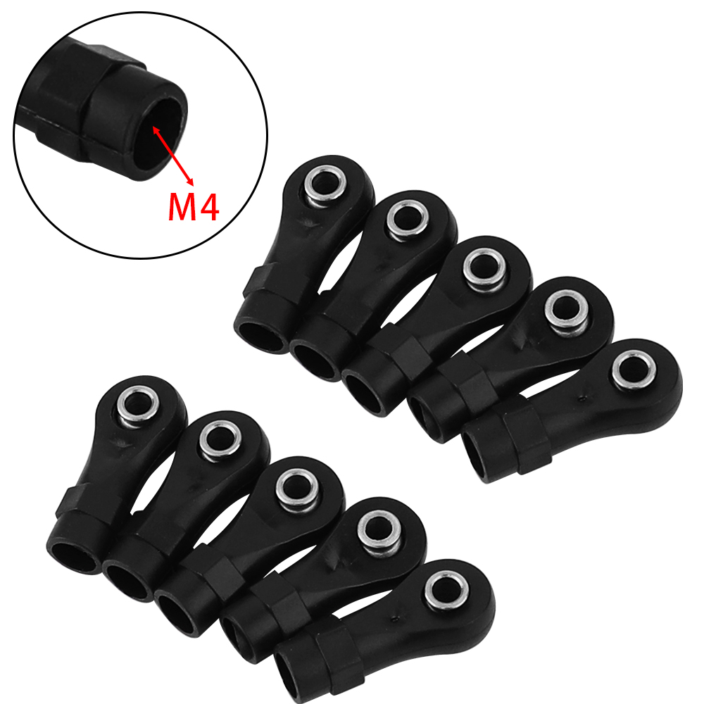 10/50 ชิ้นพลาสติก M3 M4 Ball Bent ตรงหัว Linkage ดึง Rod Tie Rod End ...