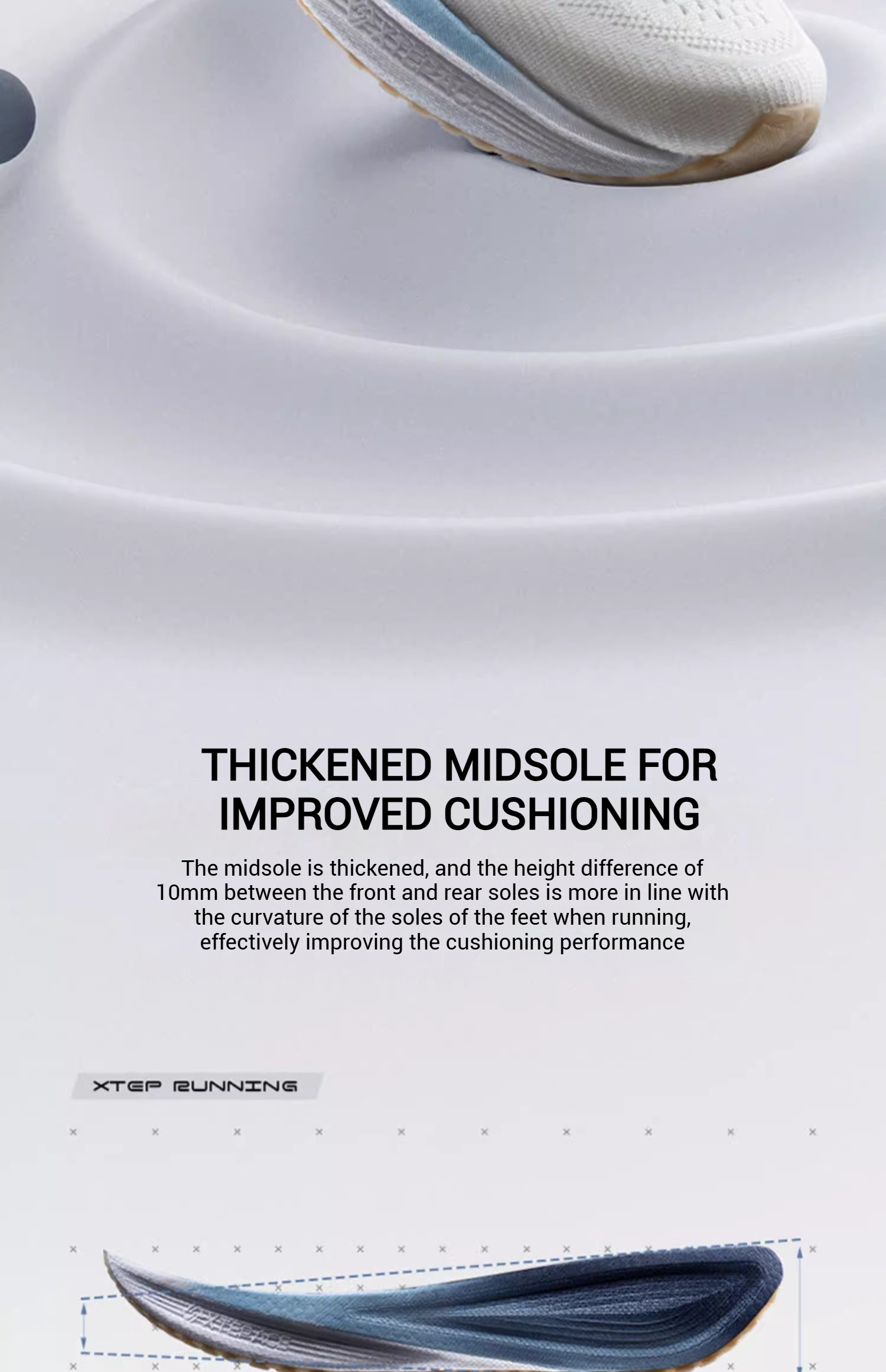 【xtep】QINGYUN丨แผ่นคาร์บอนกว้างรองรับรองเท้าวิ่งที่มั่นคงสำหรับนักวิ่งที่มีน้ำหนักมาก มั่นคงและ ...