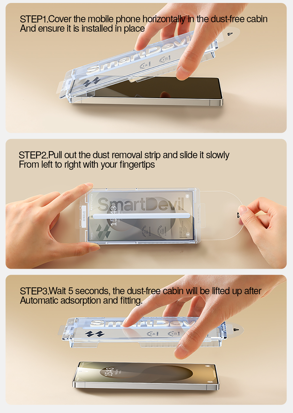 Smartdevil Quick การติดตั้ง AR กระจกนิรภัยสําหรับ Samsung S25Ultra/Samsung S25 + เต็มหน้าจอ Anti ...