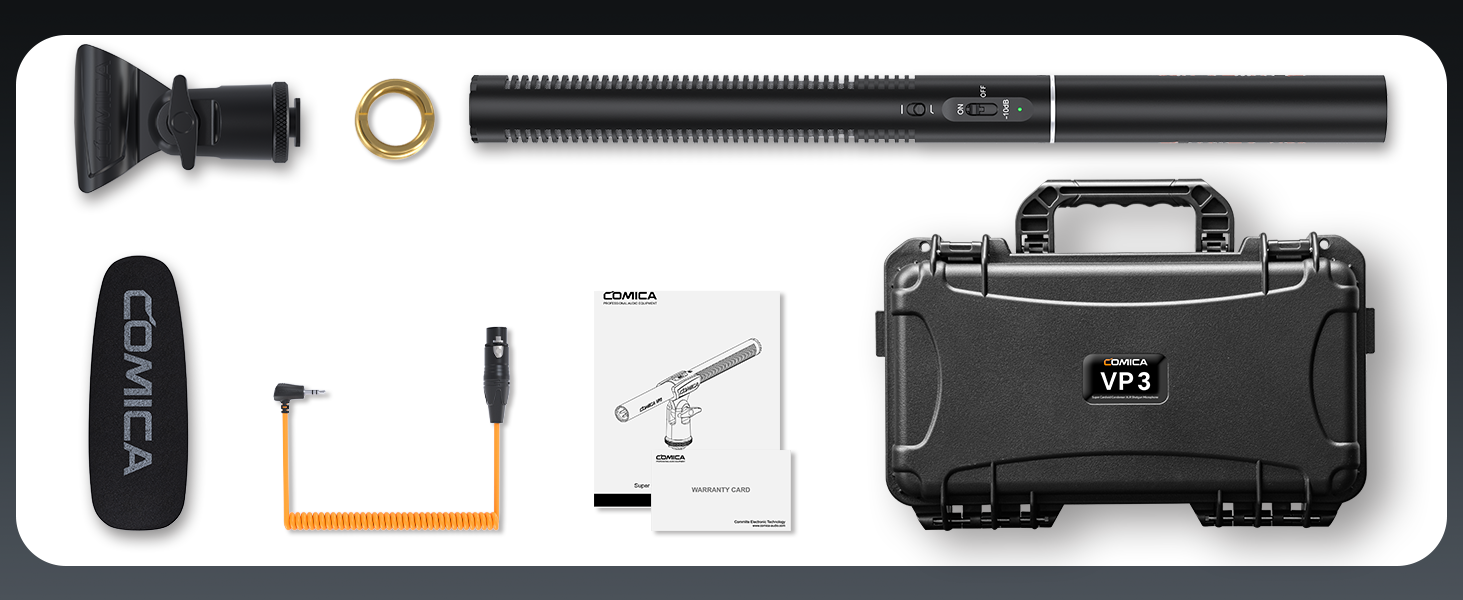 COMICA VP3 Cardioid Condenser XLR Shotgun Microphone, On-Camera ...