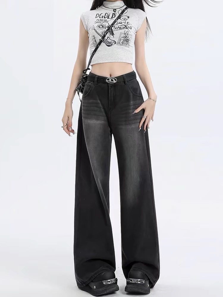 Jean Womens Fate Black Baggy Jeans Semi Big Tur Denim กางเกงยีนส์เอวสูง ...