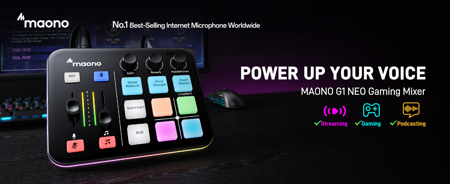 Maono G1 NEO มินิเกมการ ์ ดเสียงอินเทอร ์ เฟซเสียงการ ์ ดเสียงมืออาชีพ ...