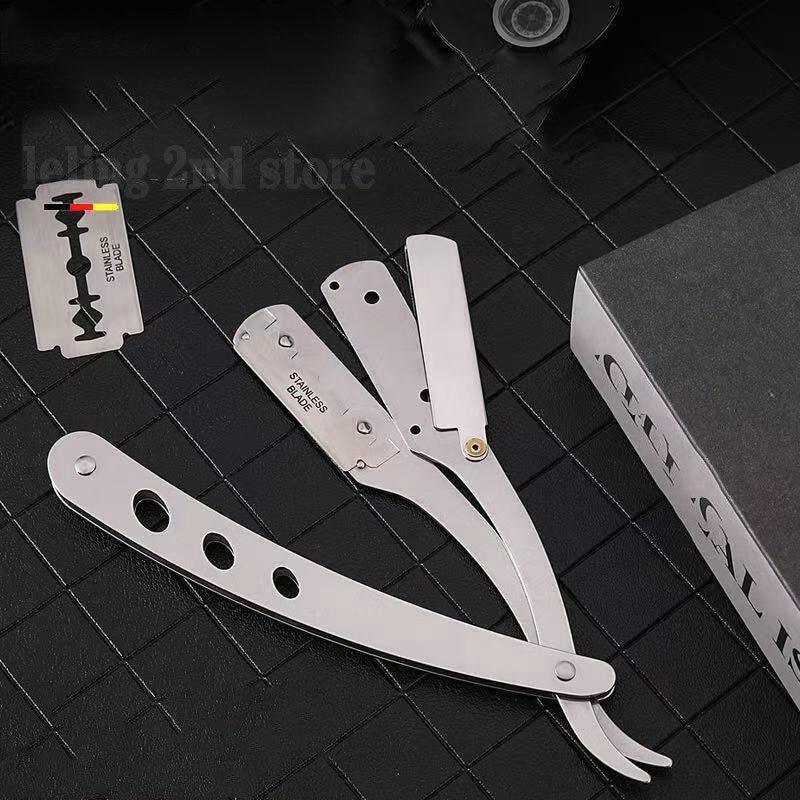 สีสัน Professional Manual Shaver Straight Edge Stainless Steel Sharp ...