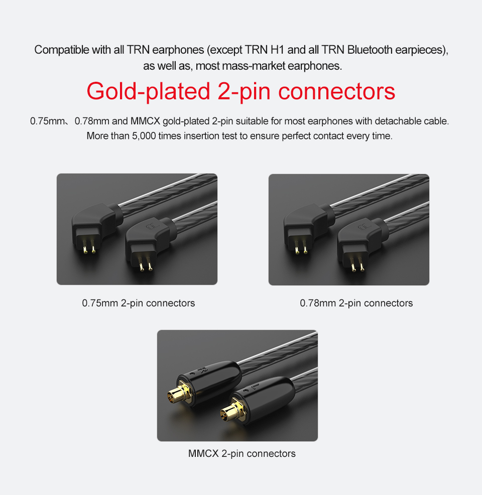 Trn A1 Original สายหูฟังและ A3 สายหูฟังสําหรับ TRN KZ QKZ SIMGOT CCA TFZ FiiO Hidizs ดีบุก ...