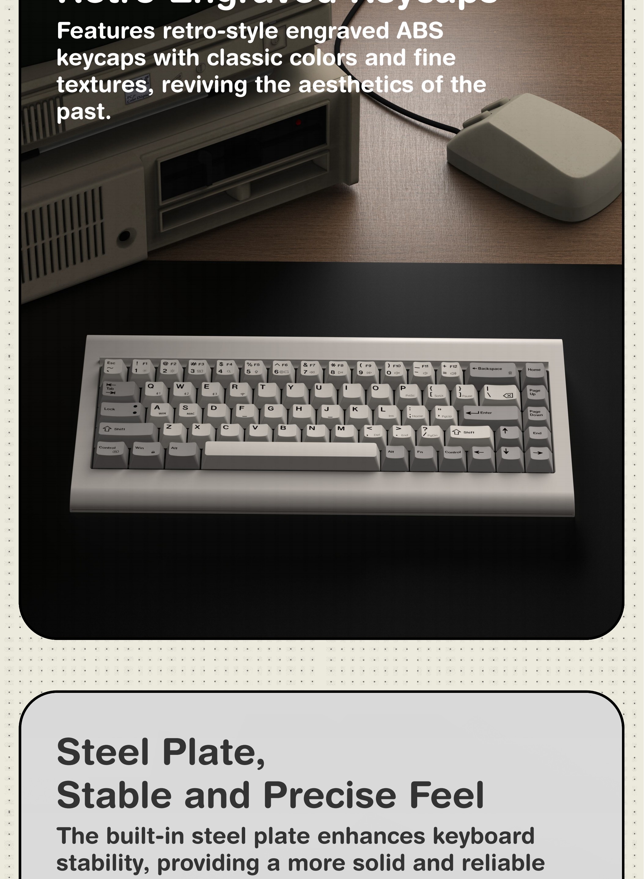 Kataaa รุ่น VI Retro IBM PCJR Single Tri Mode การประสานคีย์บอร์ด HMX ...