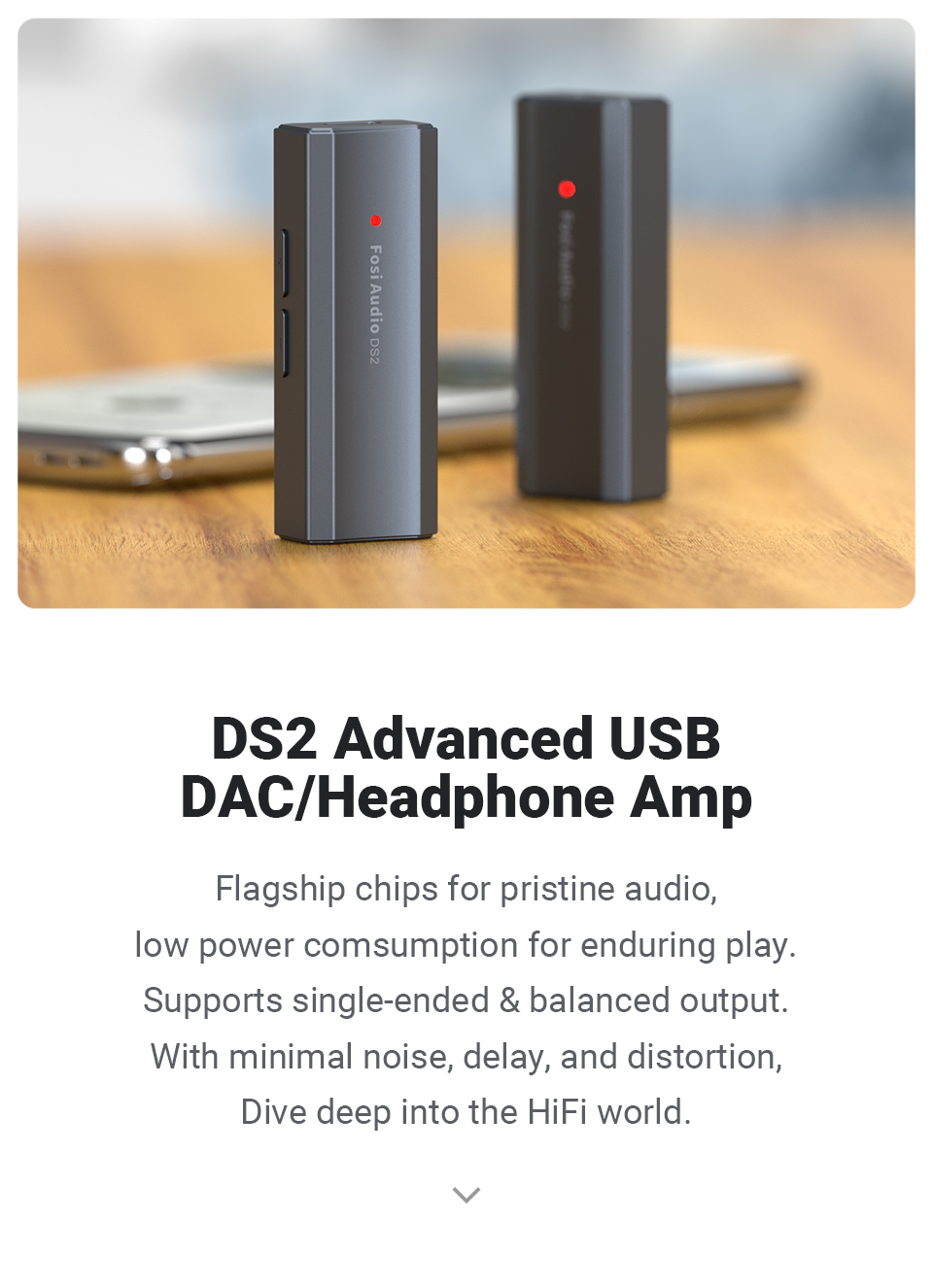 Fosi Audio DS2 2024 ใหม่ Mini Audio USB DAC เครื่องขยายเสียงหูฟัง DSD ...