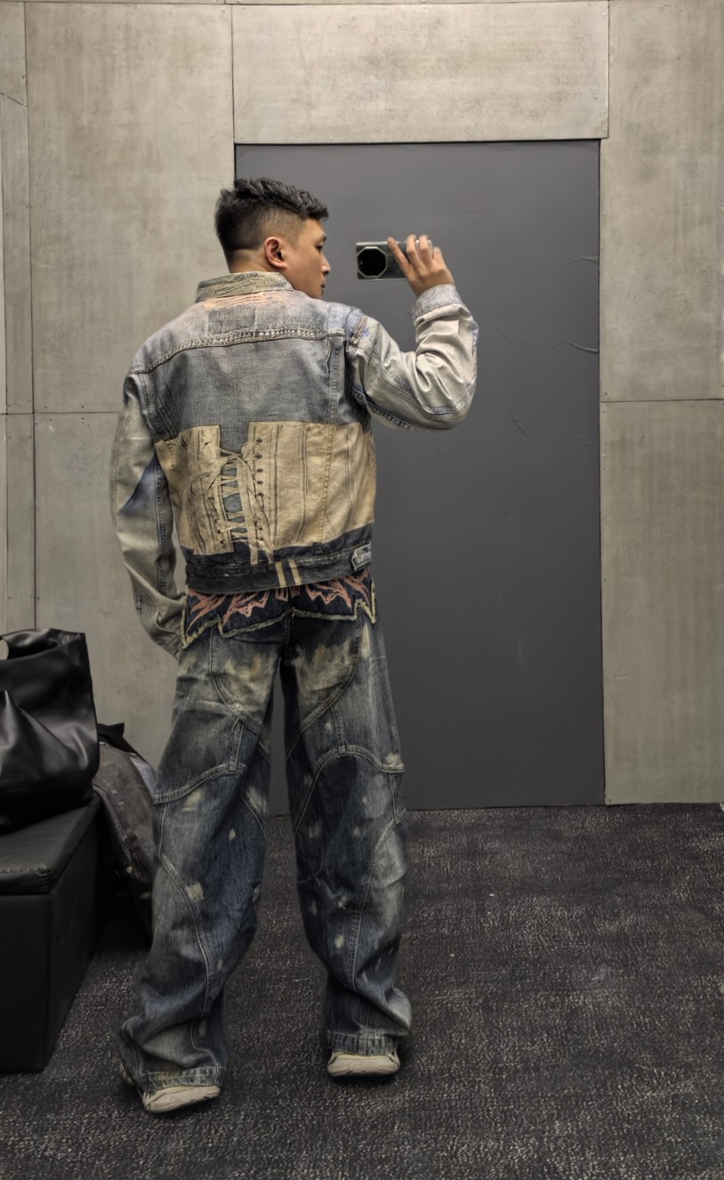 สตั๊ดสิว 24ss Digital Direct Injection 3D Contrast Denim Jacket ...