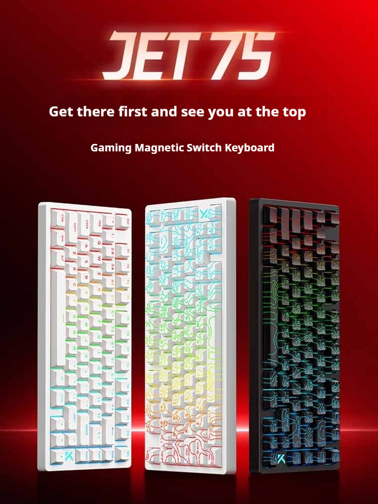 Mchose Jet75 Gaming Magnetic Switch คีย์บอร์ดแบบมีสาย, อัตราคืน 8K, RT0.01mm, รองรับ SOCD, RS ...