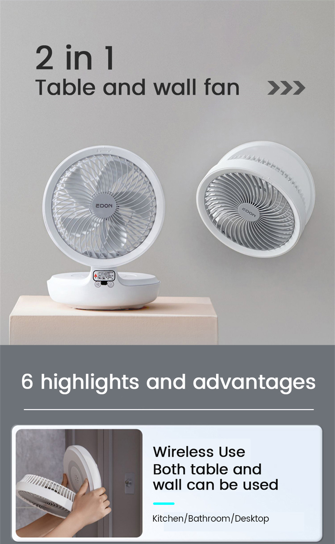 Edon E808 พัดลมตั้งโต๊ะโต๊ะหมุนเวียนอากาศแบบพับได้ USB แบบพกพาพร้อมไฟกลางคืนลมนุ่มสบาย | Shopee ...