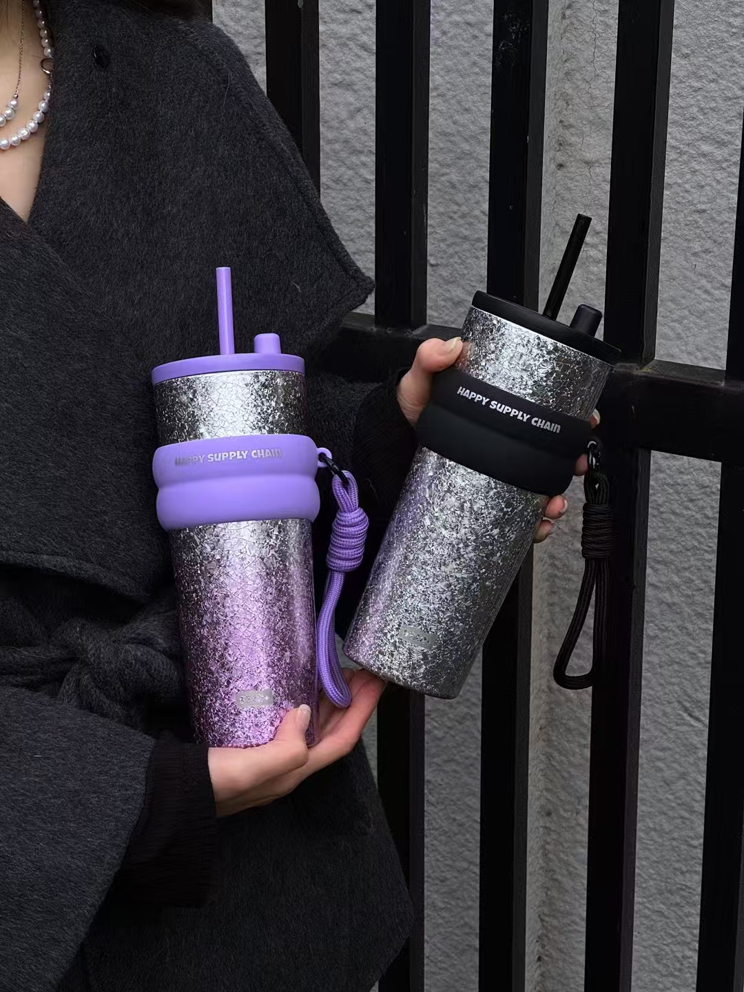 Star + ขนาดใหญ่-ความจุฟาง ขวดน้ำร้อน แก้ว star plus เคลือบเซรามิค ผู้ชาย ถ้วยรถยนต์ ถ้วยกาแฟ ...