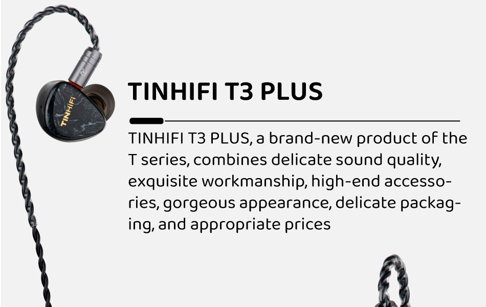 Tinhifi T3 Plus เรซิ่น HIFI In Ear หูฟัง 10 มม.หูฟังเพลง IEM 2Pin สาย ...