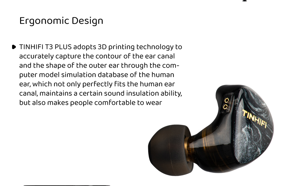 Tinhifi T3 Plus เรซิ่น HIFI In Ear หูฟัง 10 มม.หูฟังเพลง IEM 2Pin สาย ...