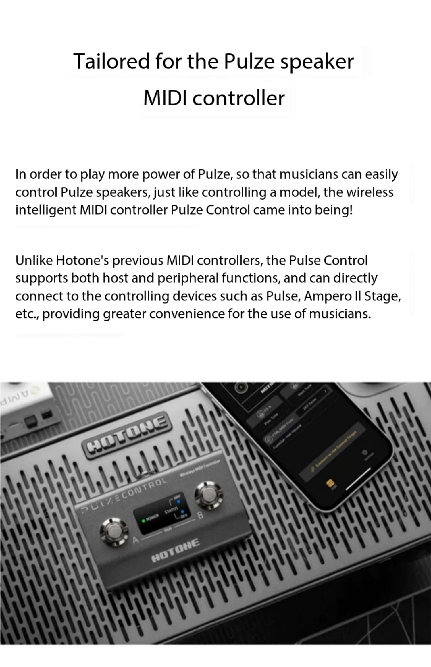 Hotone Pulze control แป้นเหยียบควบคุม MIDI อัจฉริยะไร้สาย Pin แป้นเหยียบภายนอก | Shopee Thailand