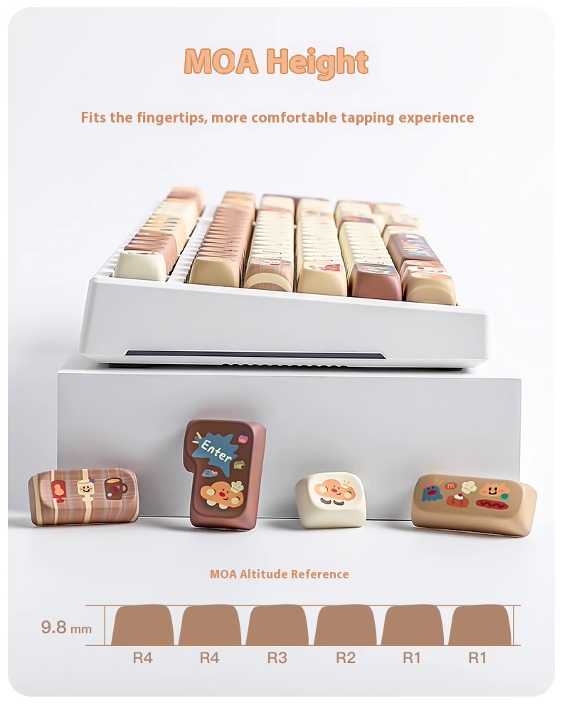 Yunzii Macaron Series Keycaps MOA ความสูงห้าด้านความร้อนระเหิด PBT คีย์บอร์ดเครื่องกล Keycaps ...