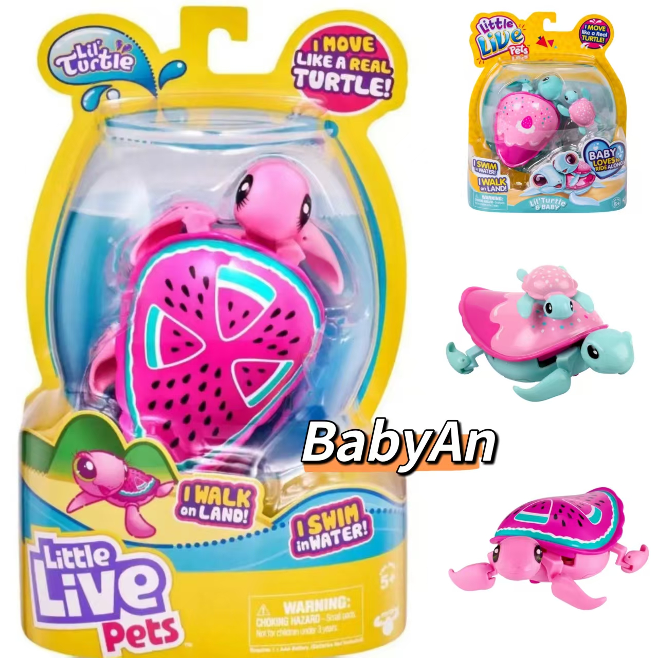 Little Live Pets S4 Lil Turtle Single, Treats the Sweet Turtle and Baby ...