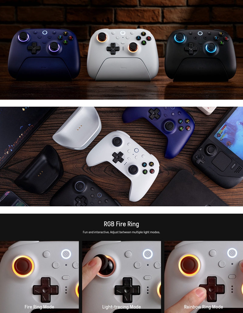 8bitdo Ultimate 2 คอนโทรลเลอร์ไร้สายสําหรับ Windows PC Android Steam ...