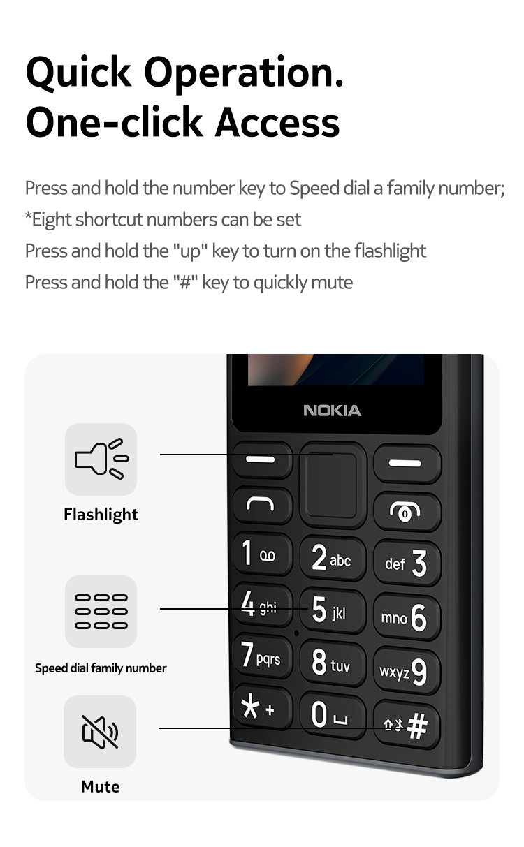 Nokia 108 4G/HMD 101 102 4G ปุ่มกดโทรศัพท์พื้นฐาน 2.4 จอแสดงผล Dual Sim ...