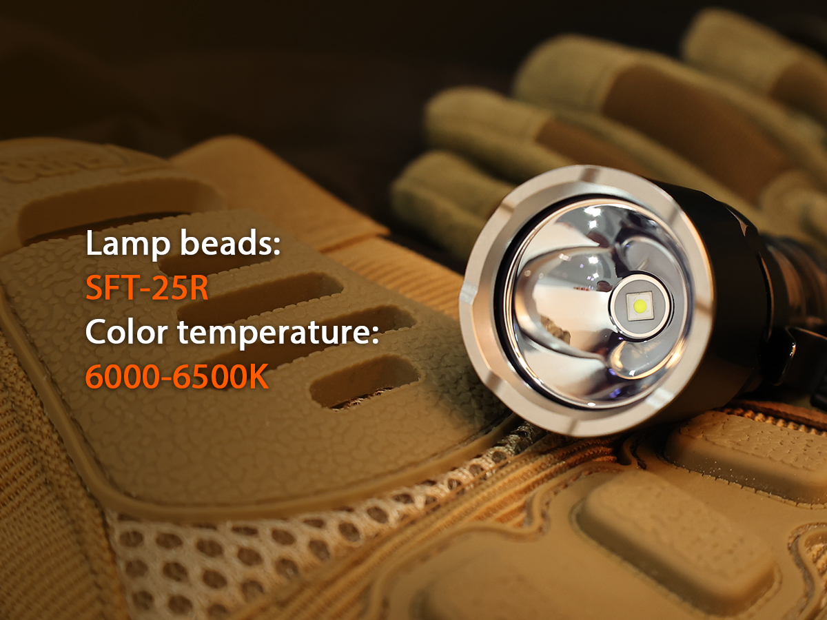 Wurkkos TD07 1300LM SFT25R โหมดยุทธวิธีระยะไกล 479m หมุนและปุ่มหางสวิทช์ไฟฉาย led | Shopee Thailand