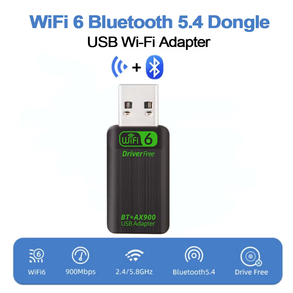 Wifi 6 AX900 BT5.4 อะแดปเตอร์ USB WiFi USB Dongle Dual Band 2.4G/5GHz การ์ดเครือข่าย WiFi ไร้สาย ...