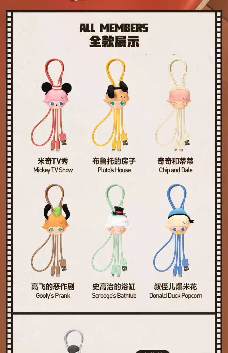 Popmart Bubble Matte DIMOO WORLD Disney Series 2-in-1 data cable blind ...