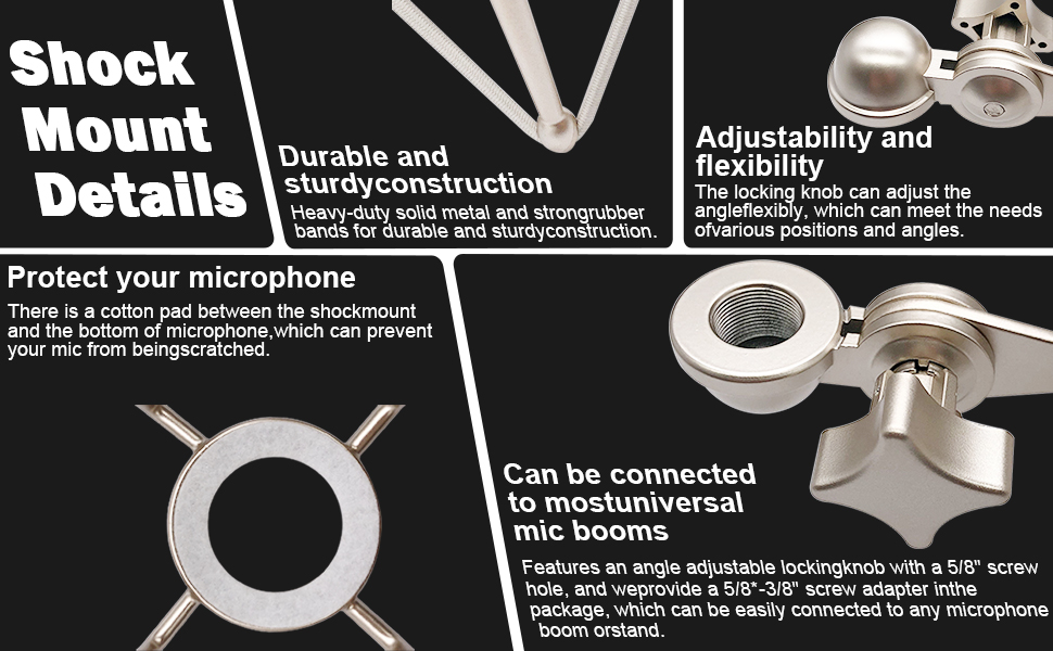 Spider ไมโครโฟน Shock Mount Mic Holder - Anti Vibration โลหะ Spider ...