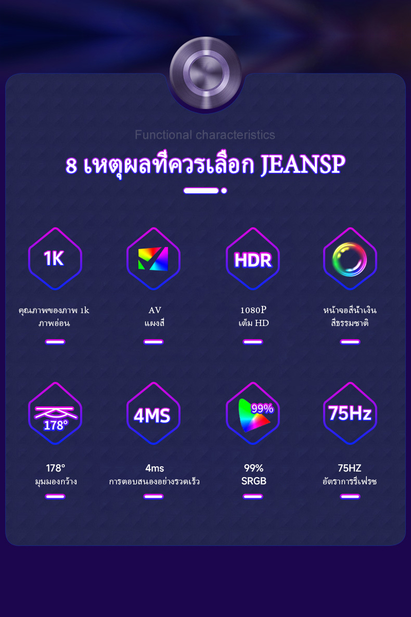 JEAANSP Monitor Full HD 19/22/24/25 จอภาพ HDMI 75Hz gaming monitor PC ...