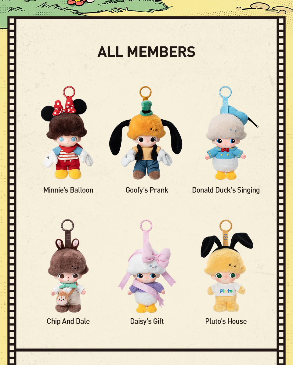 POP MART DIMOO WORLD X DISNEY Series-Vinyl Plush Keychain Blind Box ...