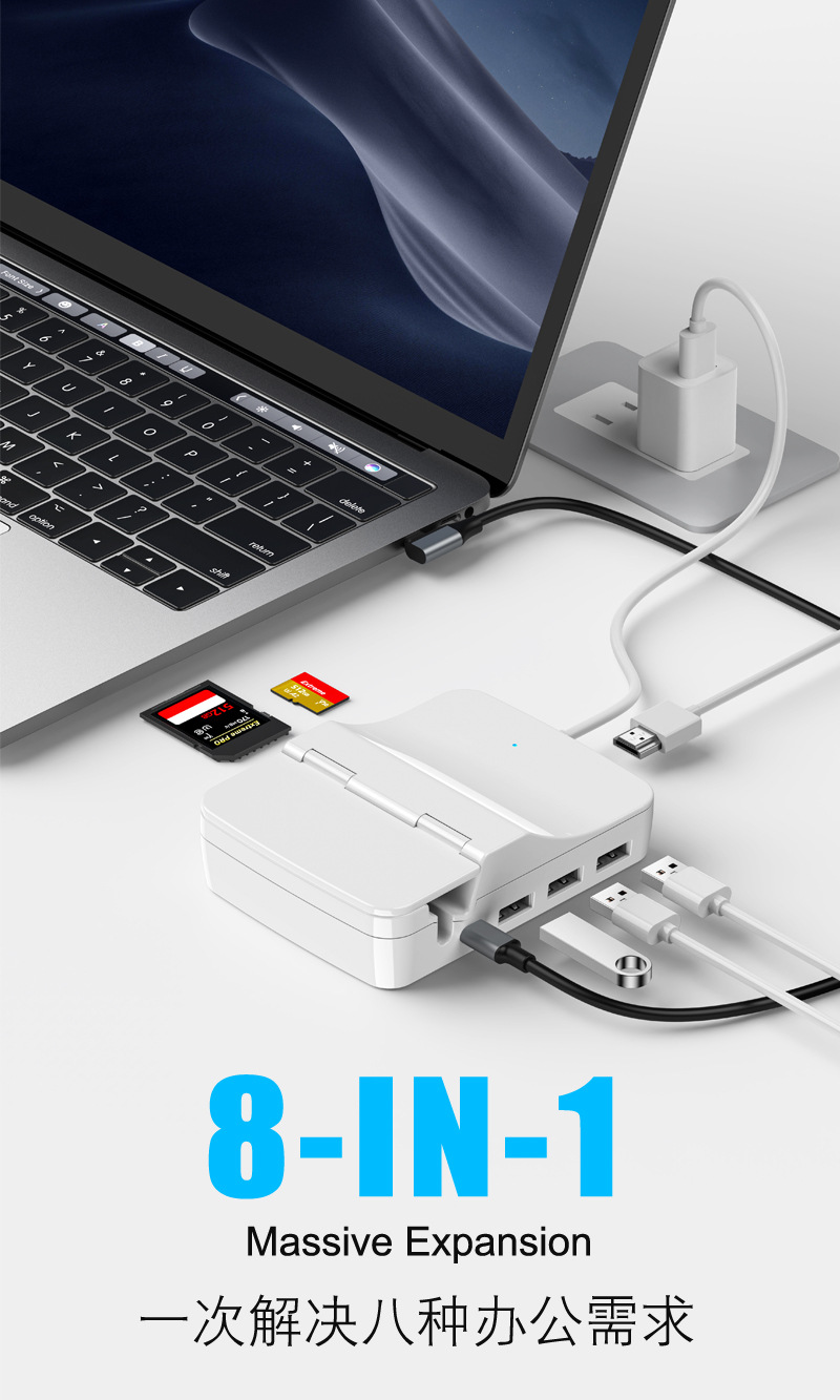 8-in-1 Steamdeck Switch Dock Base Type-C Handheld Stand USB Splitter ...