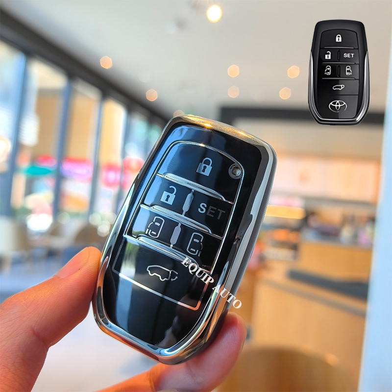 Toyota Car 6 ปุ่มฝาครอบกุญแจ Toyota Vellfire Remote Key Case สําหรับ ...