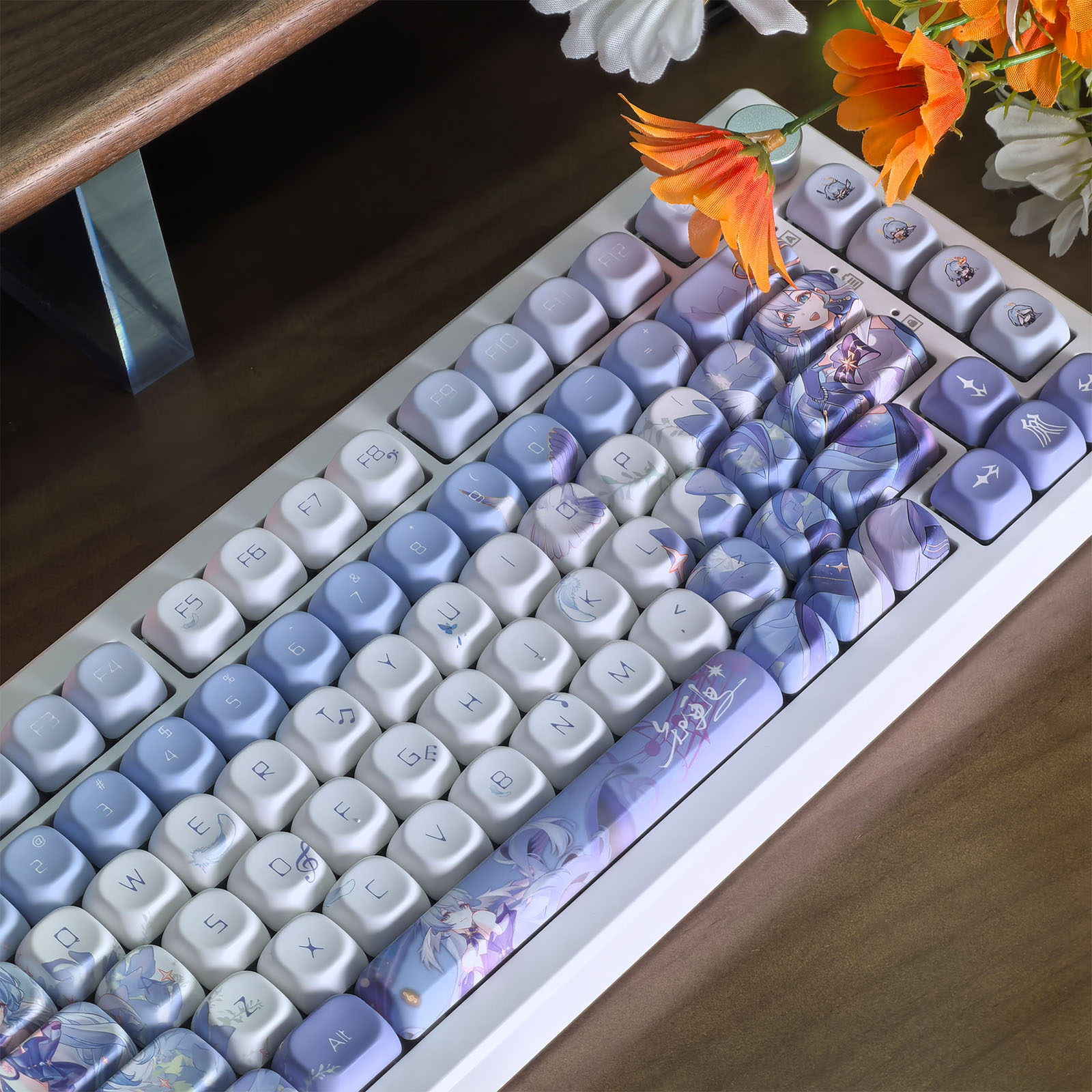 Robin Keycap Cherry Profile 120 + คีย์ PBT ห้าด้าน Dye Sublimation ...