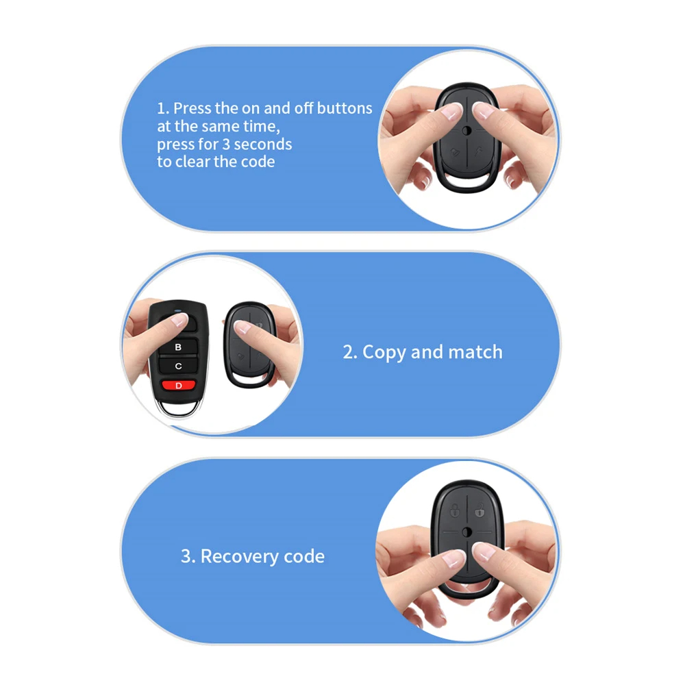 Universal 433Mhz รีโมทคอนโทรล 4 Channe โรงรถประตูเปิดประตูรีโมทคอนโทรล Duplicator Clone Cloning ...