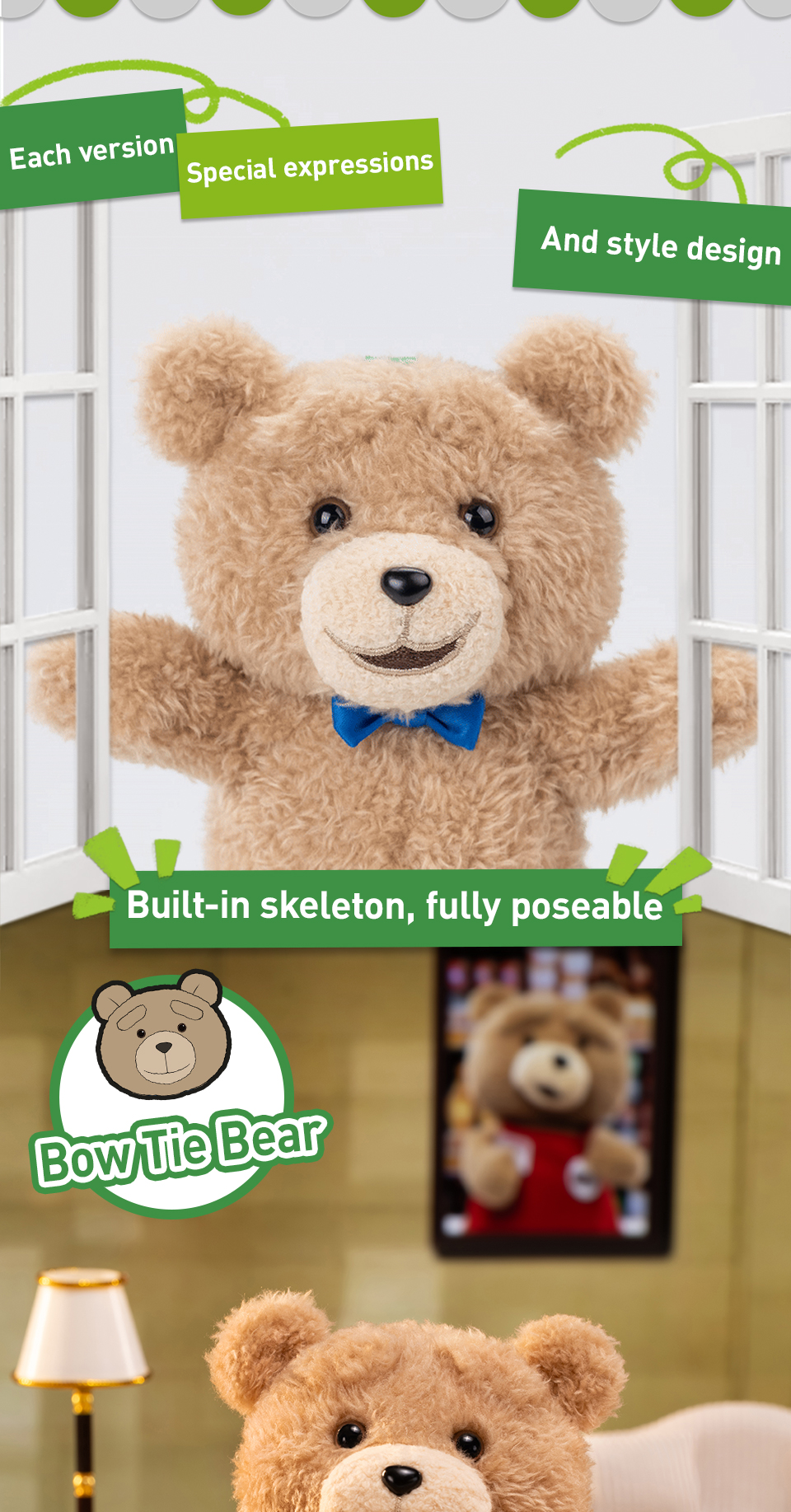 POP MART Ted2 Teddy Bear Action Plush Pendant Blind Box | Shopee Thailand