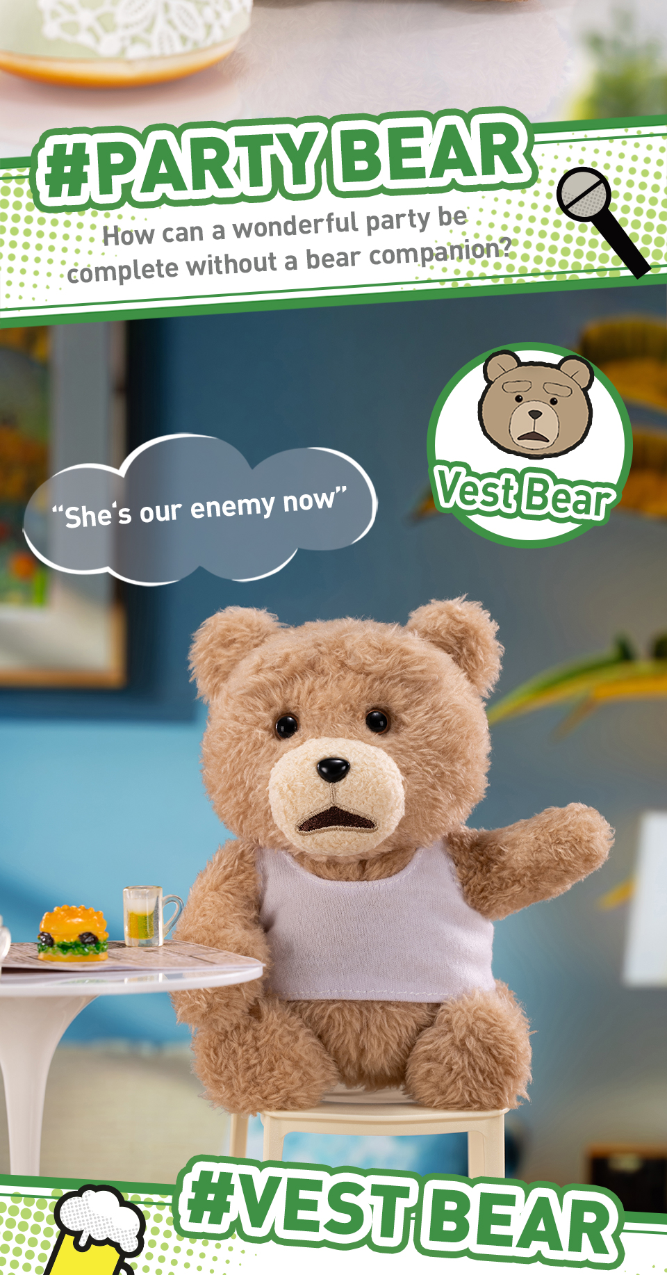 POP MART Ted2 Teddy Bear Action Plush Pendant Blind Box | Shopee Thailand