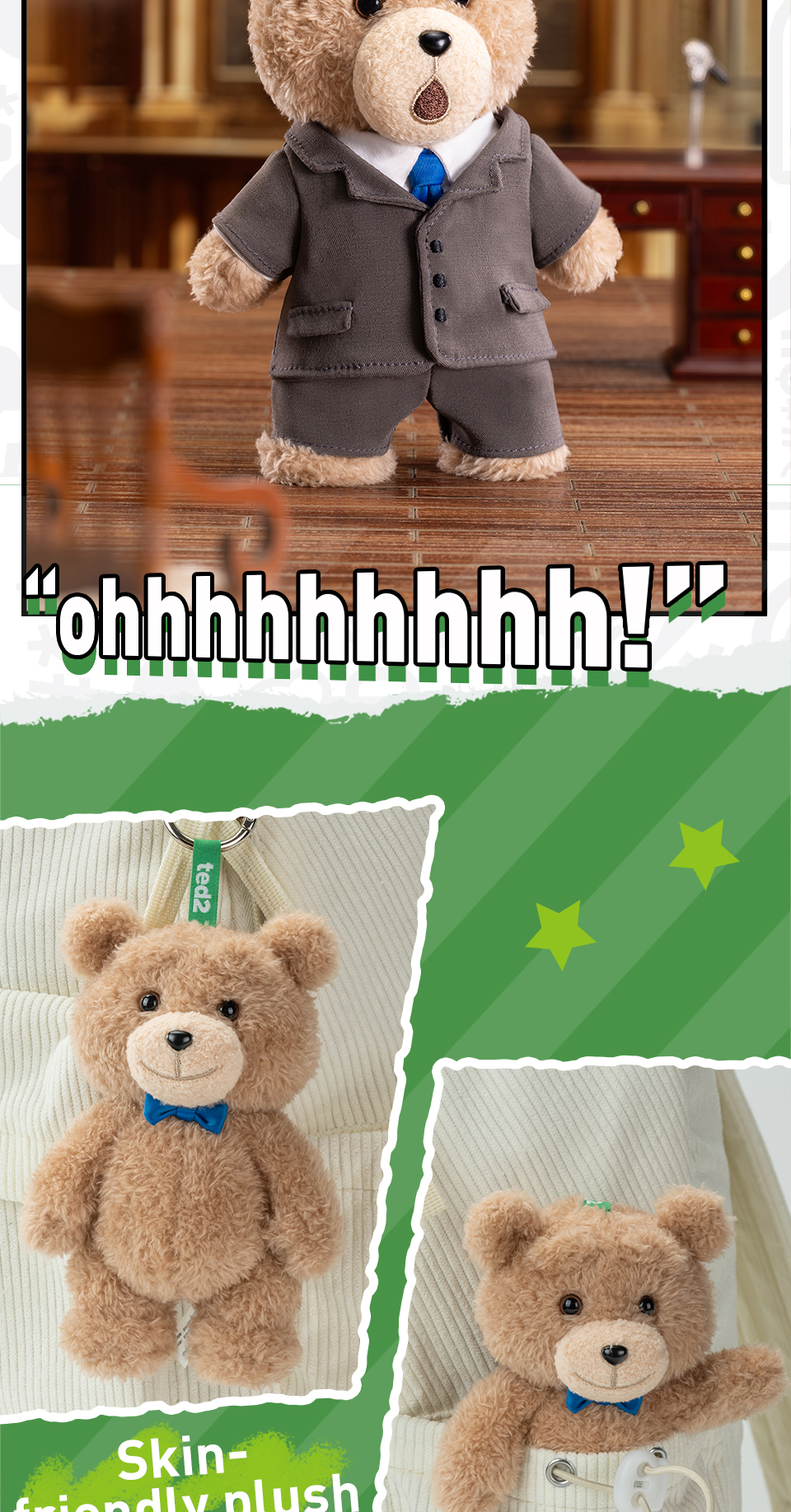 POP MART Ted2 Teddy Bear Action Plush Pendant Blind Box（Whole set） | Shopee Thailand