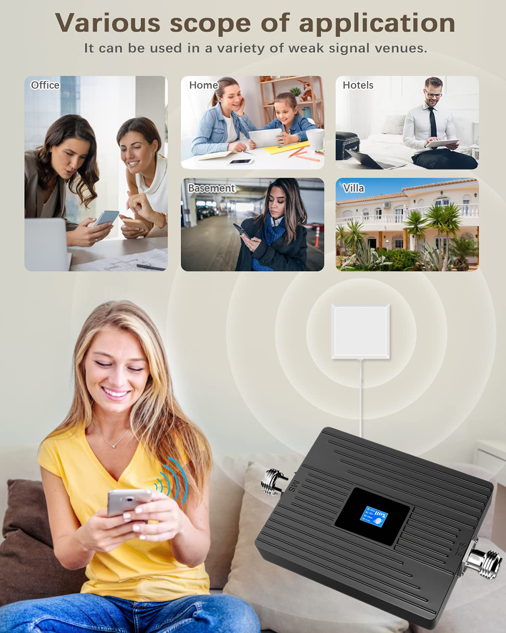 เครื่องทวนสัญญาณโทรศัพท์มือถือ 4G Band 28 LTE 700MHz พร้อมอะแดปเตอร์ ...