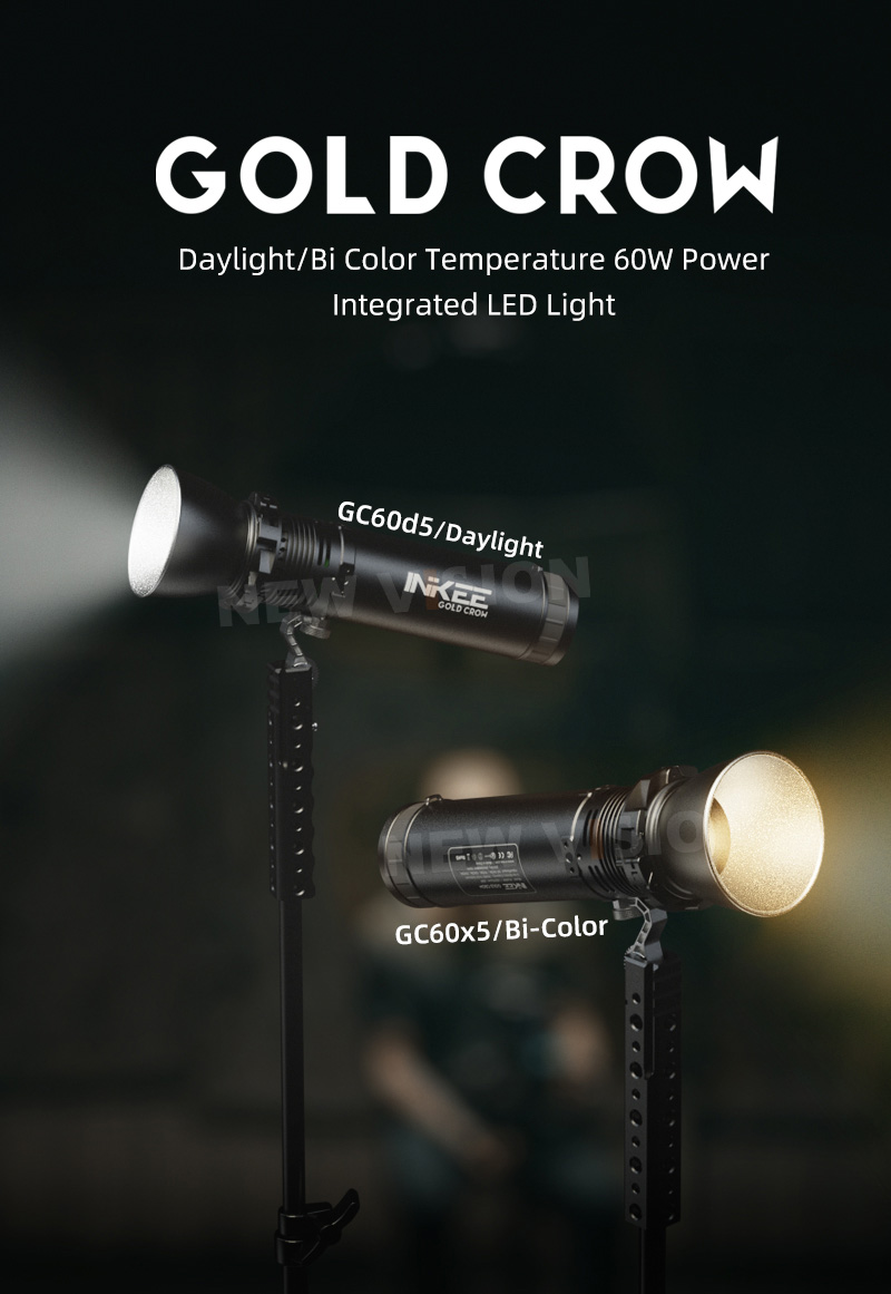Inkee GC60 Daylight/ Bi อุณหภูมิสี 60W ไฟ LED แบบบูรณาการ 9600mAh เติมแสงสําหรับการบันทึกสตูดิโอ ...