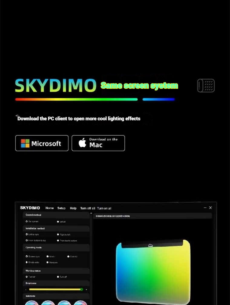 ไฟโดยรอบ Skydimo RGB เปลี่ยนสีด้วยหน้าจอและซิงโครไนซ์พร้อมแผ่นรองเมาส์ ...