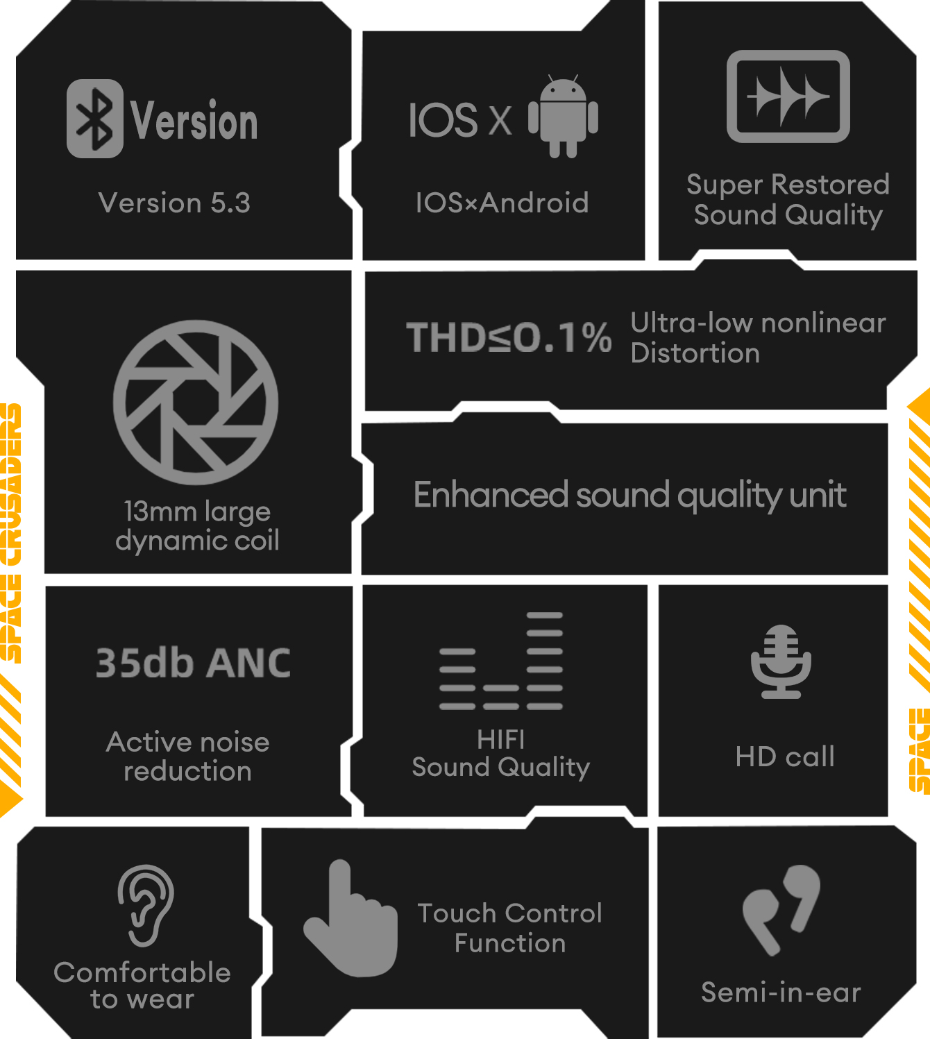 Transformers TF-T12 หูฟังบลูทูธ คุณภาพเสียงระดับ HD ชุดหูฟังเล่นเกมไร้สาย Bluetooth 5.3 | Shopee ...