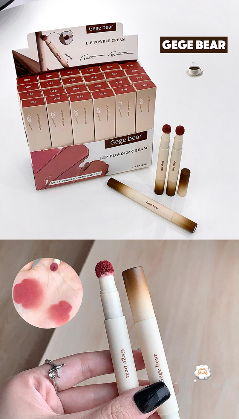 Gege Bear Velvet Mist Lip Powder Cream Velvet Matte Pseudo-White Matte ...